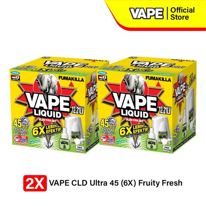 Fumakilla Vape Ultra 45 Malam 6X Obat Nyamuk Elektrik 45ml (ISI 2 ...