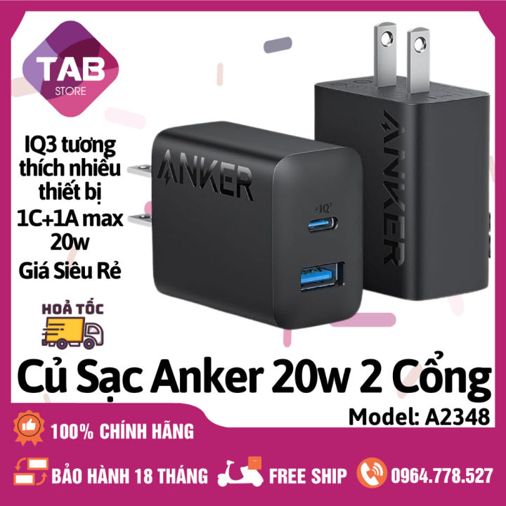 Củ Sạc Anker 20w 2 Cổng C+A IQ3 - A2348 (Bảo Hành 12 Tháng)- HSHOP365 ...