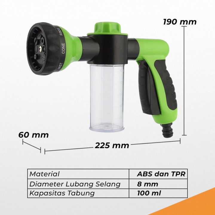 Portable Auto Foam Lance Water Gun High Pressure 3 Grade Nozzle Jet Car ...