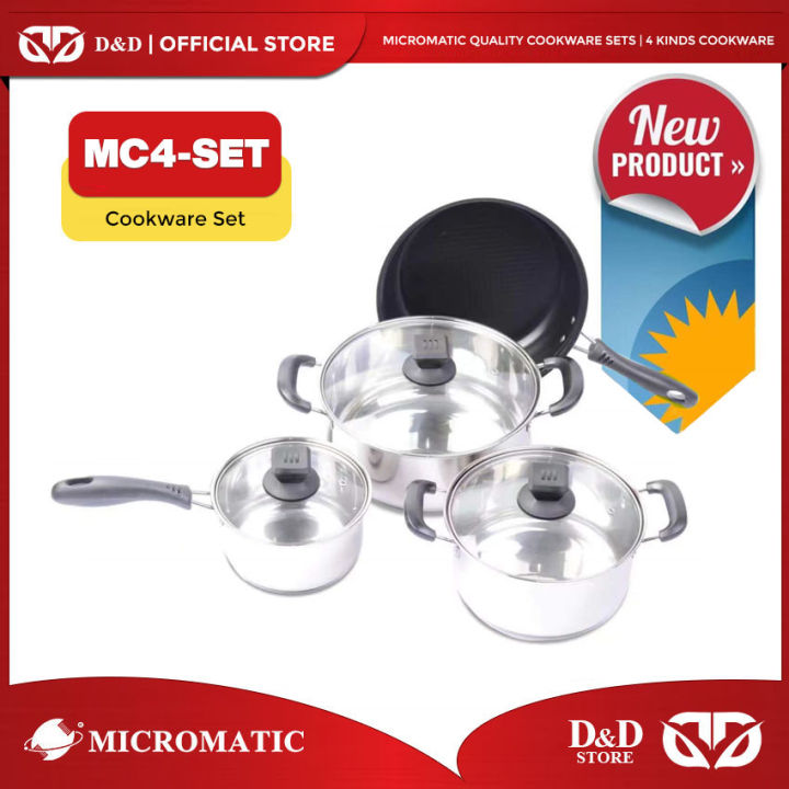 D&D | Micromatic MC4 SET High Quality Stainless Steel Cookware 4 Kinds ...