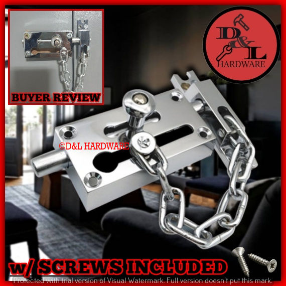 D-2203 Anti-theft Zinc Alloy Home Window Door Security Chain Bolt Guard ...