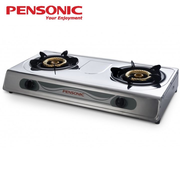 Pensonic Gas Cooker Double Burner Stainless Steel (PGC-55S) | Lazada