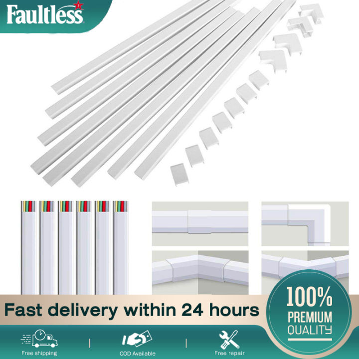 Faultless [Free tape]1 Set Wall Cord Cover Cable Concealer Complete ...