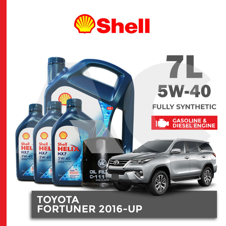SHELL OIL CHANGE BUNDLE FOR TOYOTA FORTUNER 2016-PRESENT HELIX HX7 5W40 ...