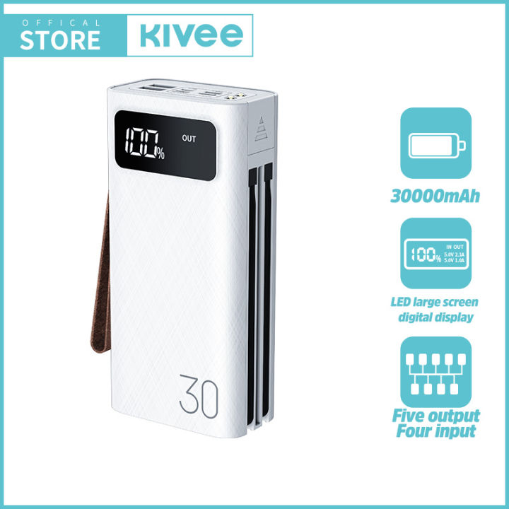 KIVEE พาวเว่อร์แบงค์ แบตสำรอง 30000mAh power bank ชาร์จเร็ว ของแท้ 100% ...