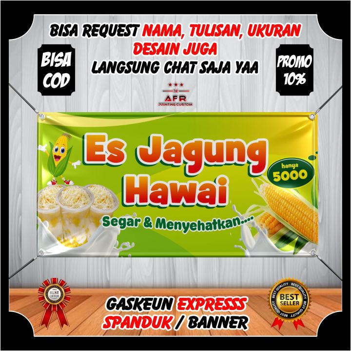 Spanduk Banner Backdrop Es Jagung Viral Jasuke Murah Design Custom ...