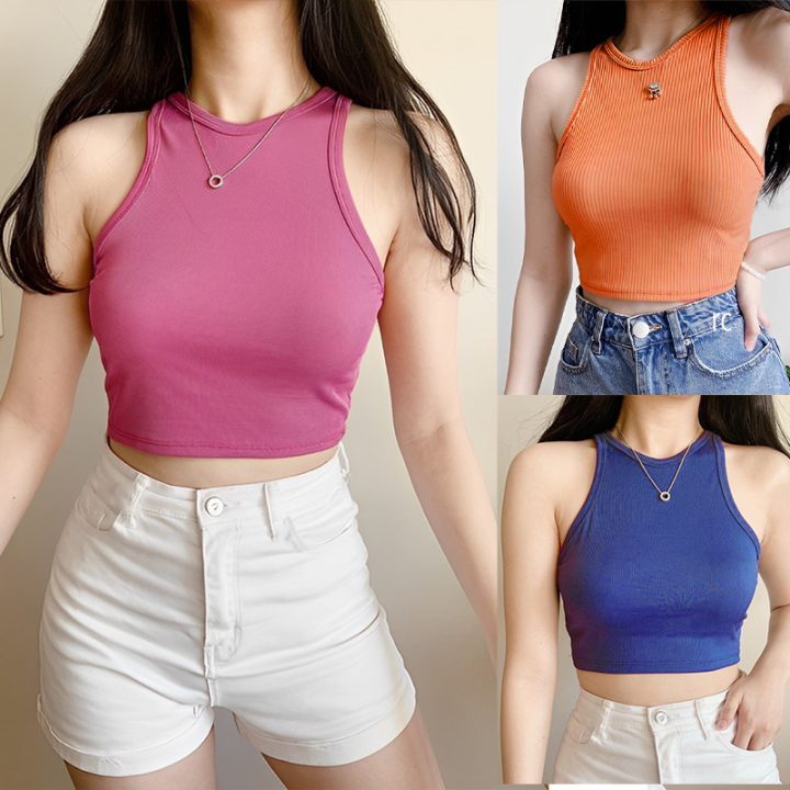Kily Ph Summer Racer Back 2023 For Women Sando Croptop Trendy Rib Knit