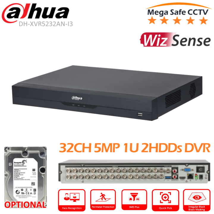 Dahua DH-XVR5232AN-I3 32CH 5MP Penta-brid Wizsense DVR, 2 SATA interfaces, Motion Detection ...