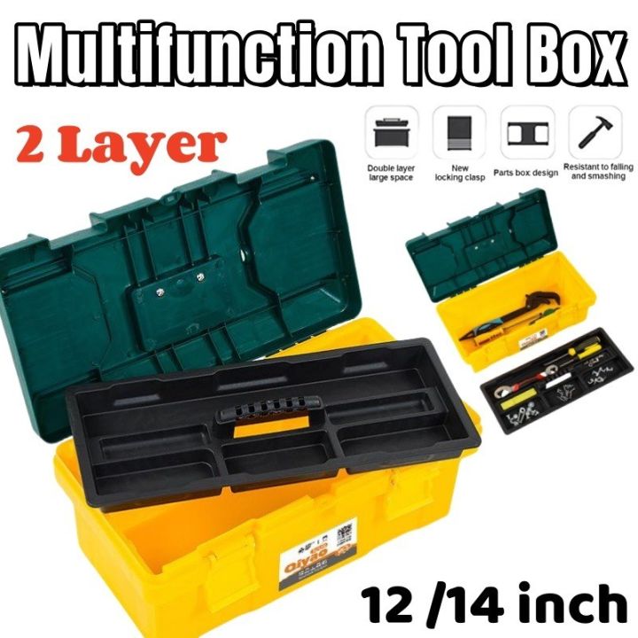 2 Layer Tool Box Multifunction Portable on-Board Heavy Duty Tool ...