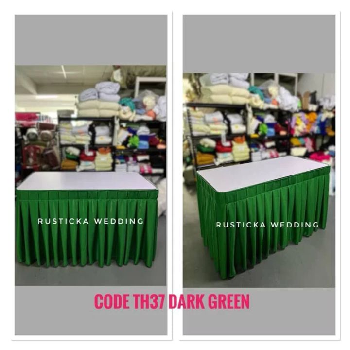 4ft / 6ft Table Skirting Meja Canopy Khemah Long Table Skirting Velcro ...