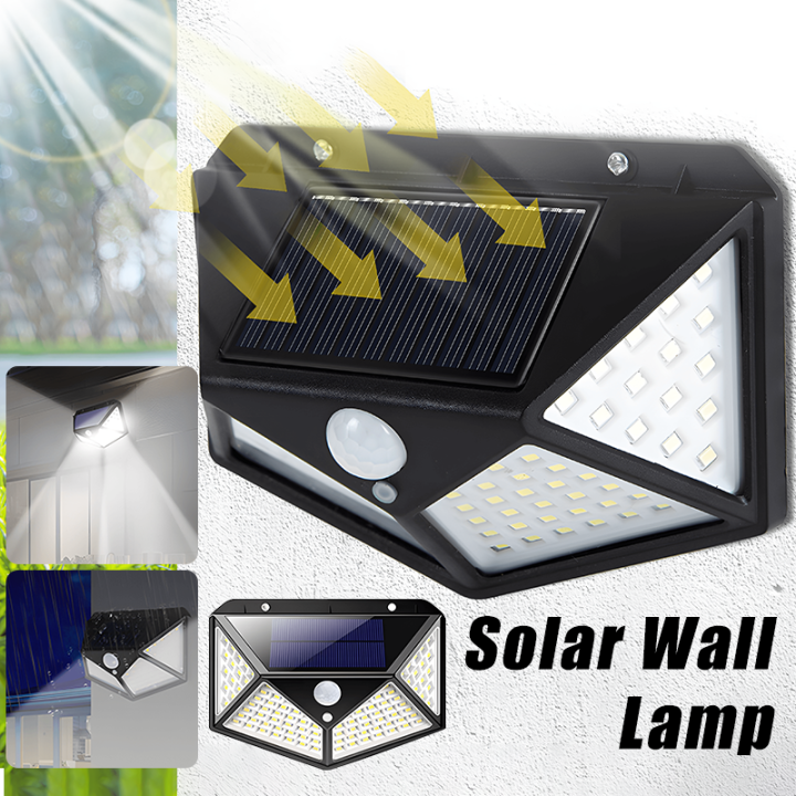 100 Led Solar Lights Waterproof Outdoor Lamp Human Body Sensor Lamp ...