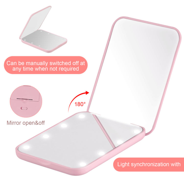 Rechargeable Compact Mirror with Light 1x/3x Magnifying Led Travel ...