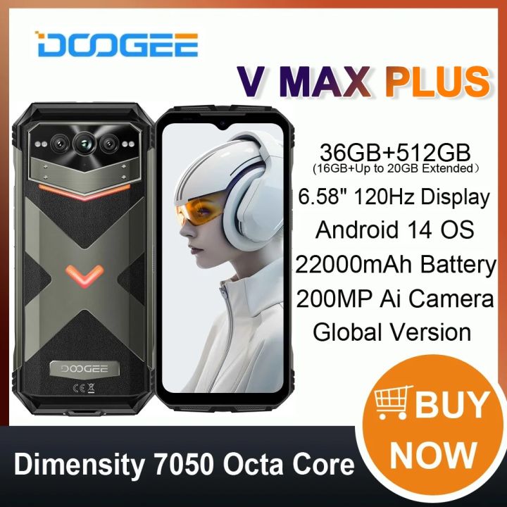 【Official shop】DOOGEE V Max Plus 5G Rugged Phone 36GB+512GB 6.58'' Android 14 Dimensity 7050 ...