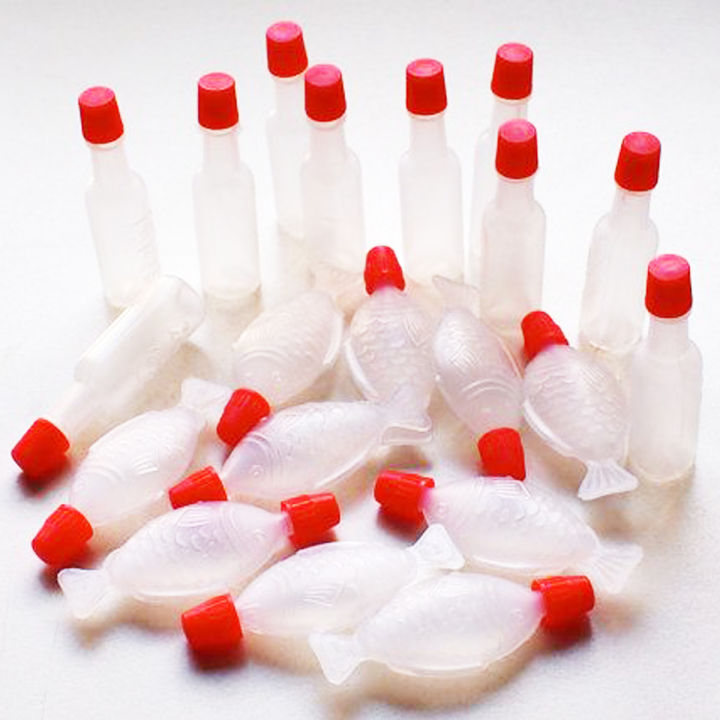 Daiso Japan Mini Seasoning Sauce Bottles 20pcs (Fish Shape 3ml & Bottle ...