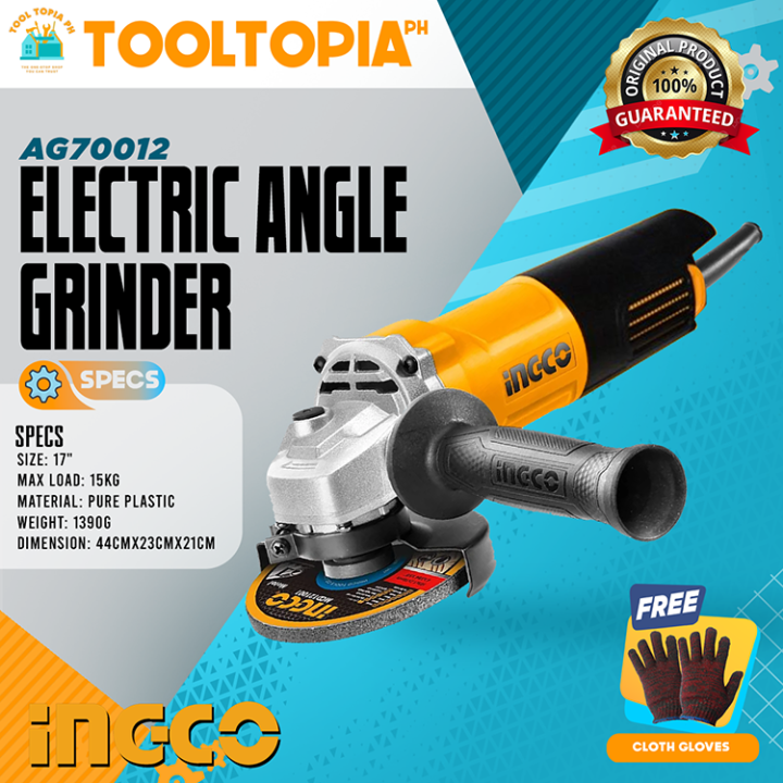 INGCO Angle Grinder 750W AG70012 High Quality With FREEBIES | Lazada PH