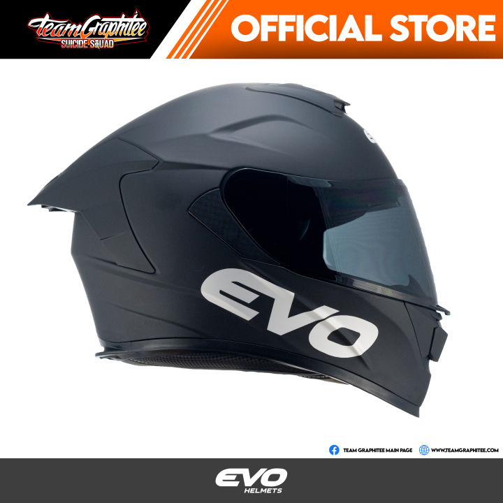 EVO GT PRO MATTE BLACK (SMOKE LENS) FULL FACE DUAL VISOR WITH FREE ...