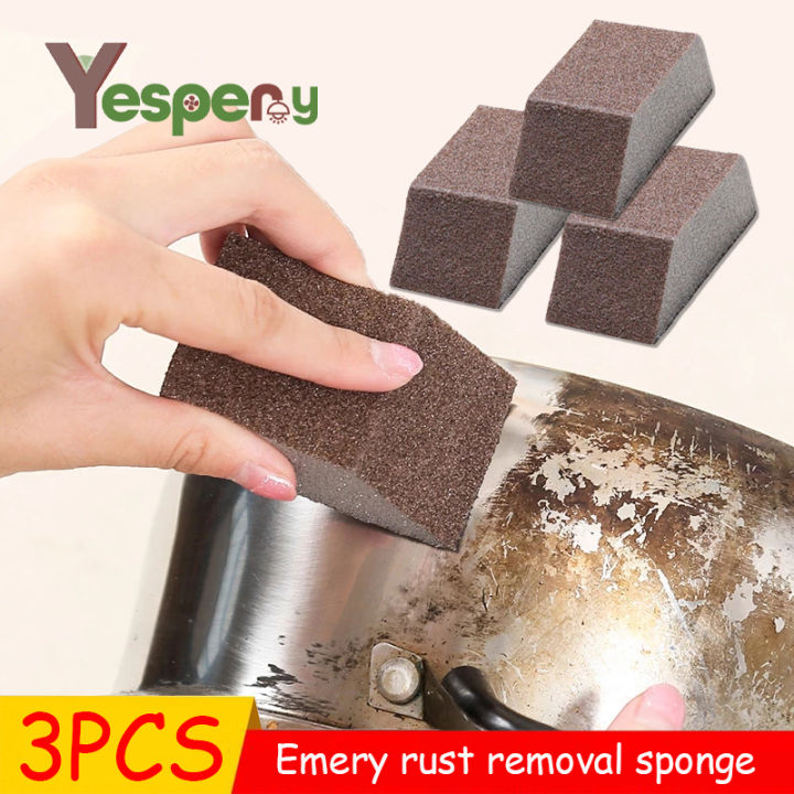 3pcs Stain remover kitchen cleaning sponge wipe nano descaling wash pot ...