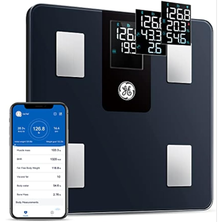 GE Smart Scale for Body and Fat Percentage with All-in-one LCD Display ...