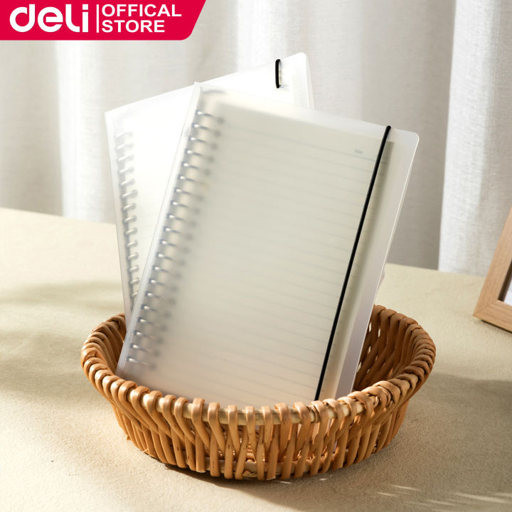 Deli B5 60 sheets Binder Notebook 26 hole Refillable Plastic Cover Note ...