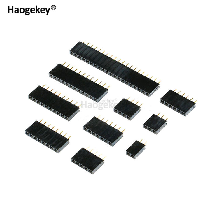 10PCS Single Row Pin Header Socket Pitch 2.54mm 1*2p 3p 4p 5p 6p 7p 8p 10p 12p 16p 20p 40p ขาชาย ...