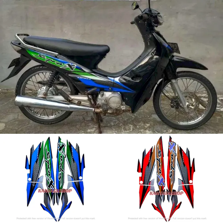 STIKER STRIPING LIS LES BODY MOTOR HONDA SUPRA X 2002 & STRIPING MOTOR ...