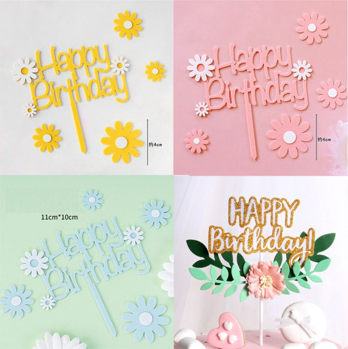 【READY STOCK 】- DIY pack=Flower Daisy 2D Cake Topper & Decoration ...