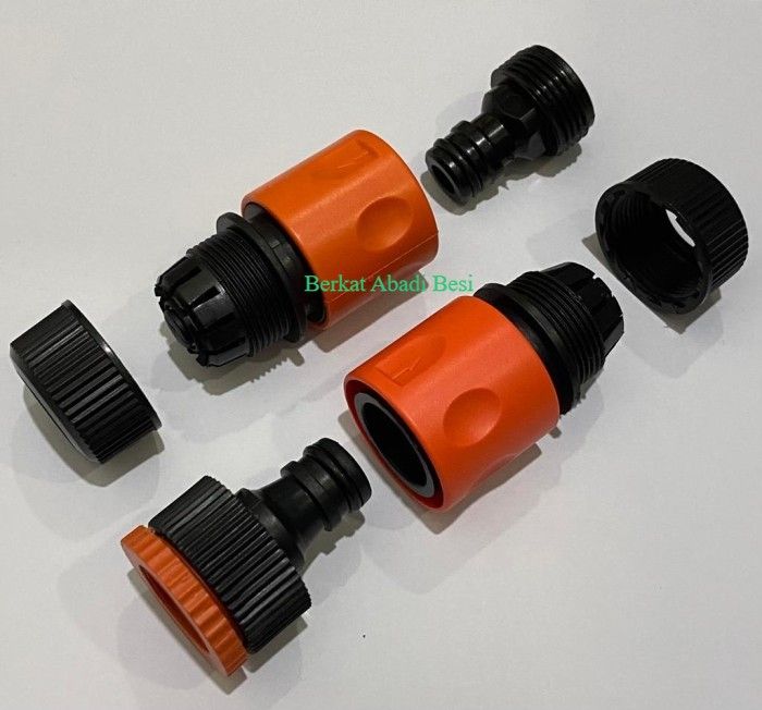 Sambungan selang air coupler quick conector set 4pcs 1/2 5/8 3/4 ...