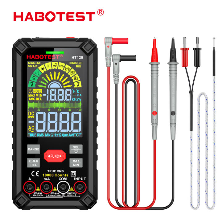HABOTEST HT129 Digital Multimeter Ohm Meter AC/DC Multimeter 1000V True ...