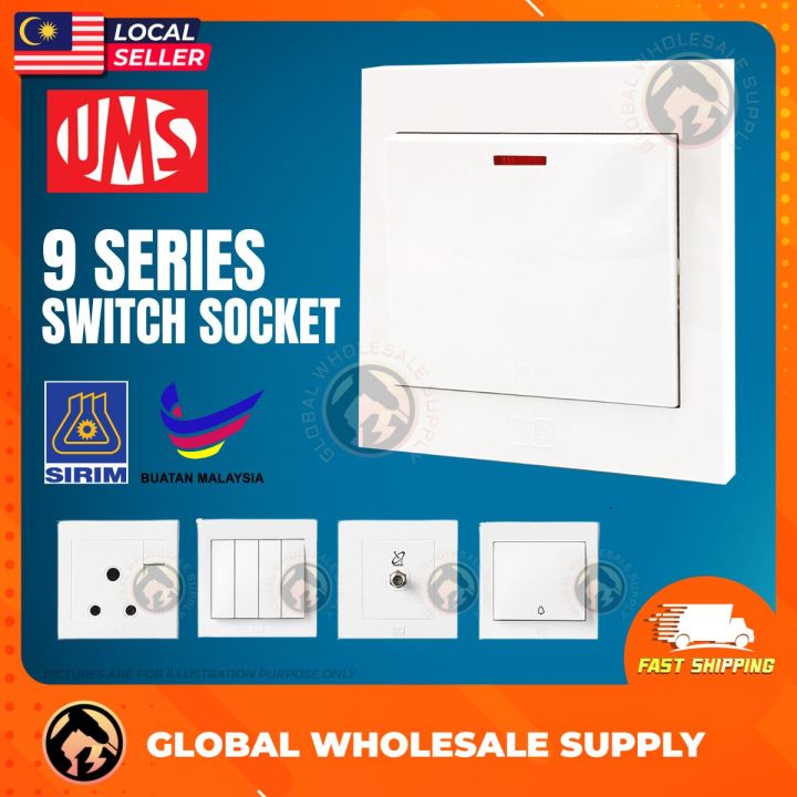 (SIRIM) 𝗨𝗠𝗦 𝟵 𝗦𝗘𝗥𝗜𝗘𝗦 Switch Socket Extension Outlet Plug Switches Power ...