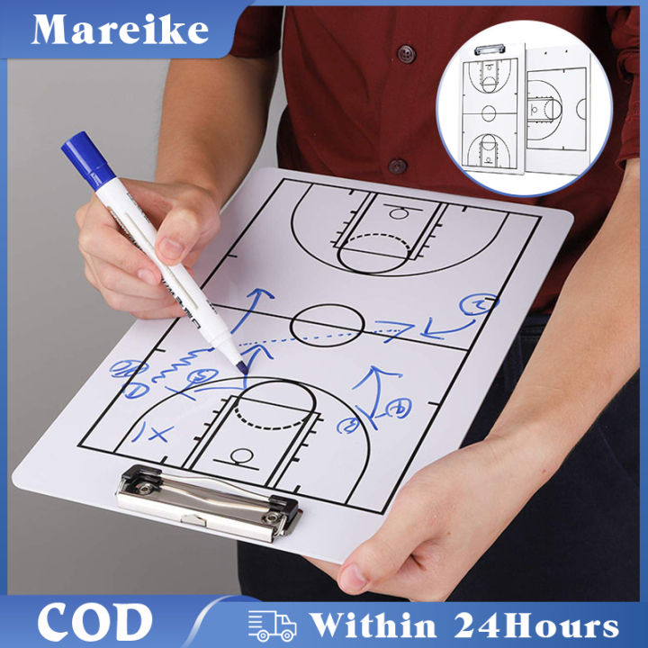 Basketball Coaching Board Double-Sided Full and Haft Court Marker ...