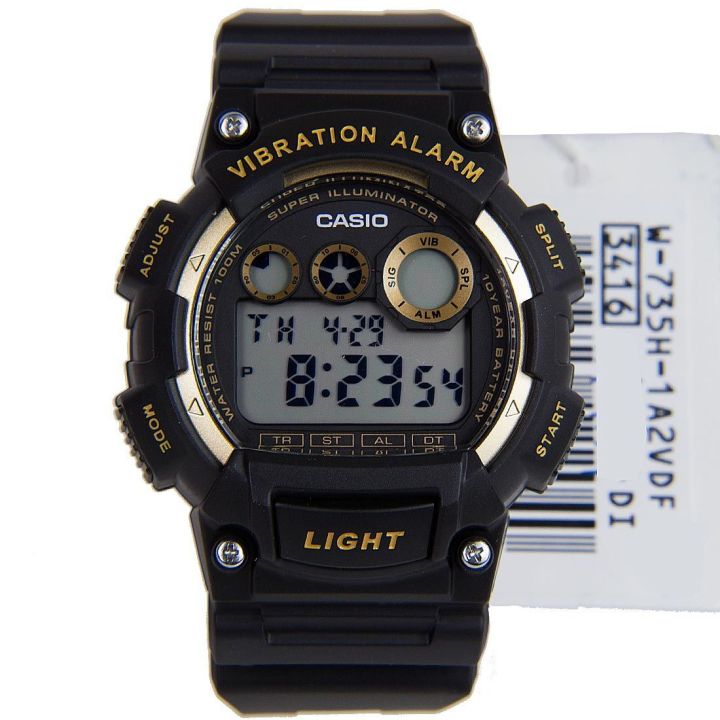 Casio Quartz Vibration Alarm Resin Watch W-735H-1A2V W735H W-735H ...