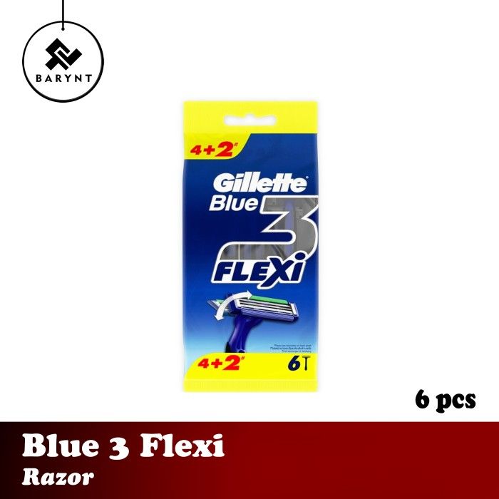 Gillette Blue 3 Flexi Isi 6 pcs Pisau Cukur isi 4+2 | Lazada Indonesia