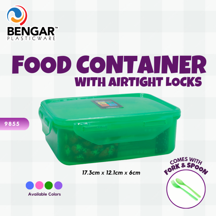 Bengar Plasticware Food Keeper with Free Spoon and Fork Lunch Box for ...