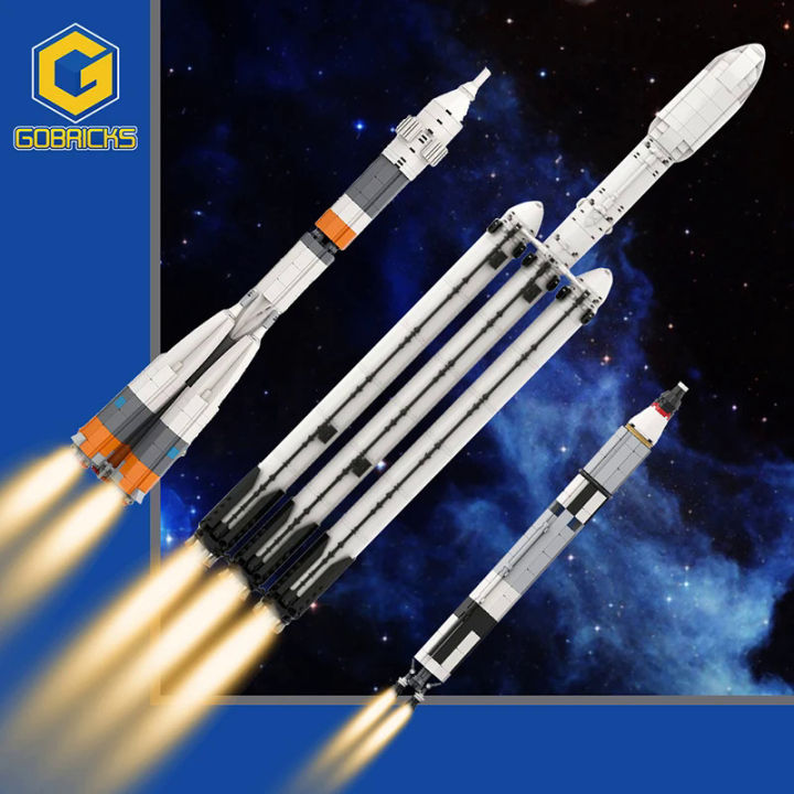 [Hobbymodel]MOC 1:110 Scale R-7 Soyuz Rocket Building Blocks Kit ...