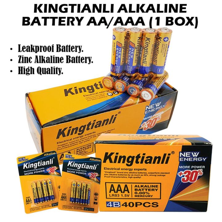 (1Box - 40Pcs) AA/AAA Kingtianli Heavy Duty Long Lasting Alkaline ...
