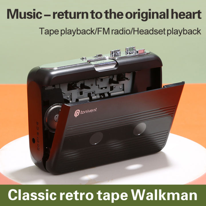 The new retro tape player Walkman cassette player automatically turns over with radio stereo ...
