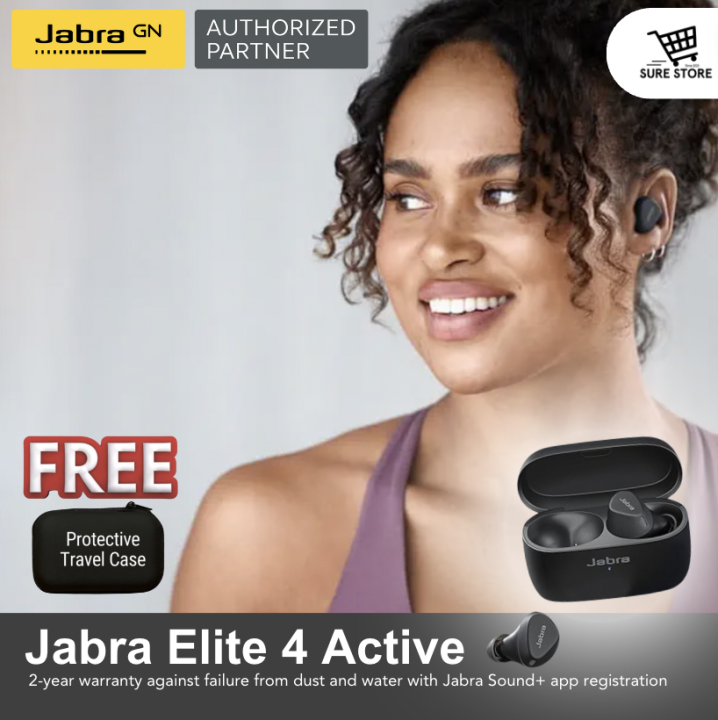 Jabra Elite 4 Active (BLACK) in-Ear Bluetooth Earbuds – True Wireless Earbuds with Secure Active ...