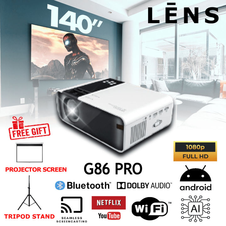 8000 lumens G86 Mini Projector FULL HD 1080P For Home Entertainment ...