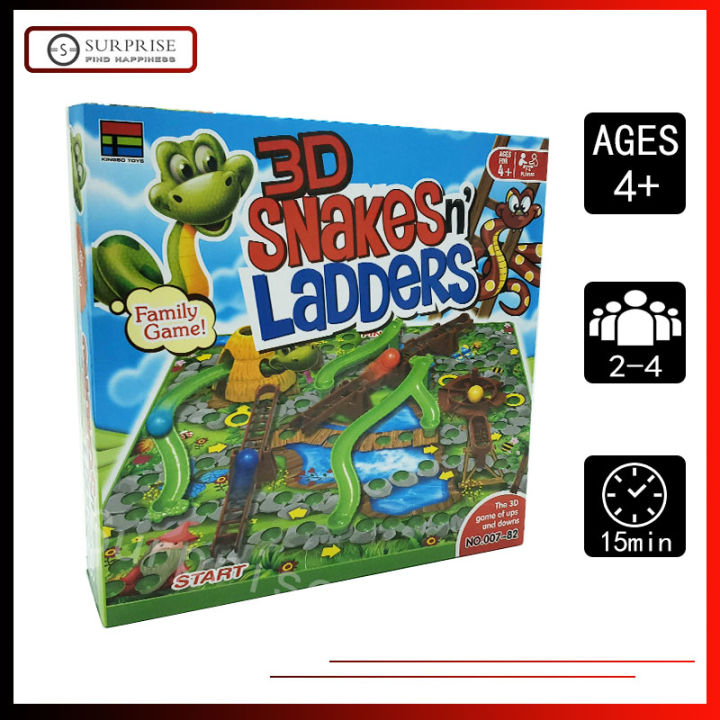 Board Game Childrens 3D Snakes & Ladders Board Game Family Traditional ...
