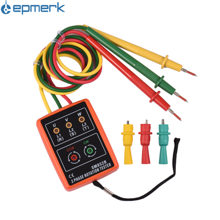 Phase Tester Portable 3 Phase Rotation Tester Phase-sequence Meter ...