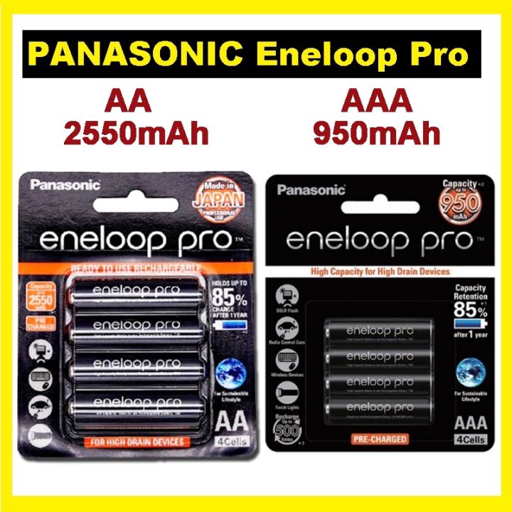 Panasonic Eneloop pro AA or AAA x 4 PCs rechargeable battery | Lazada PH
