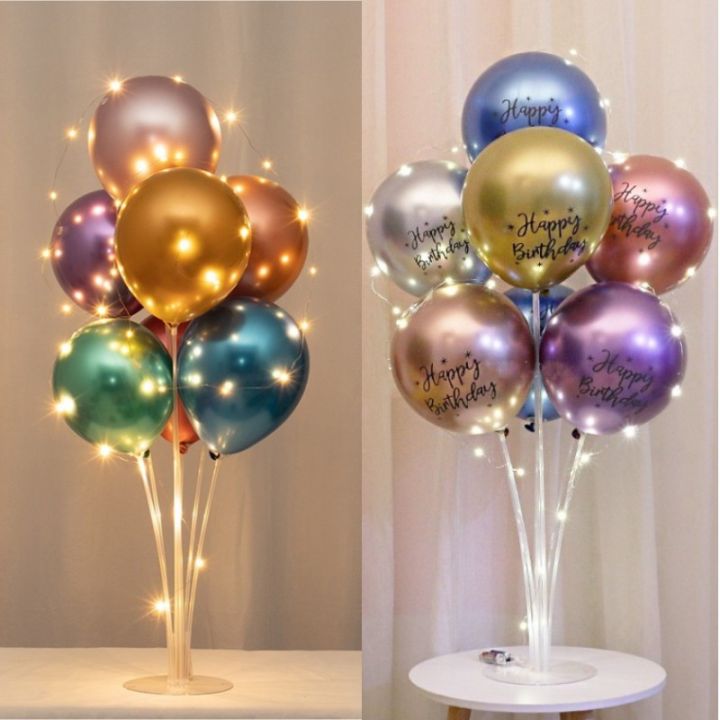 12pcs Balloons Set With LED Light Party Supplies For Birthday Assorted ...