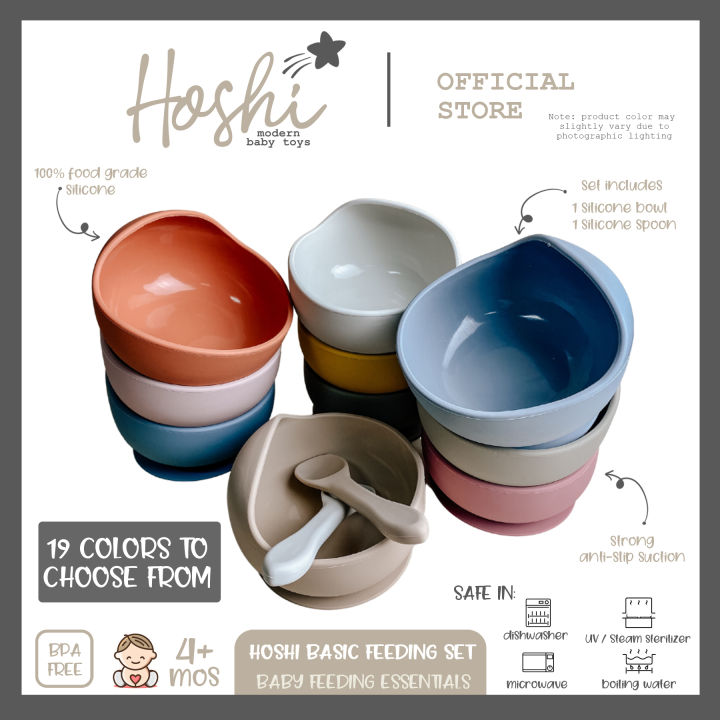 Hoshi Baby "Basic Feeding Set", Premium 100% Food Grade Silicone, BPA ...