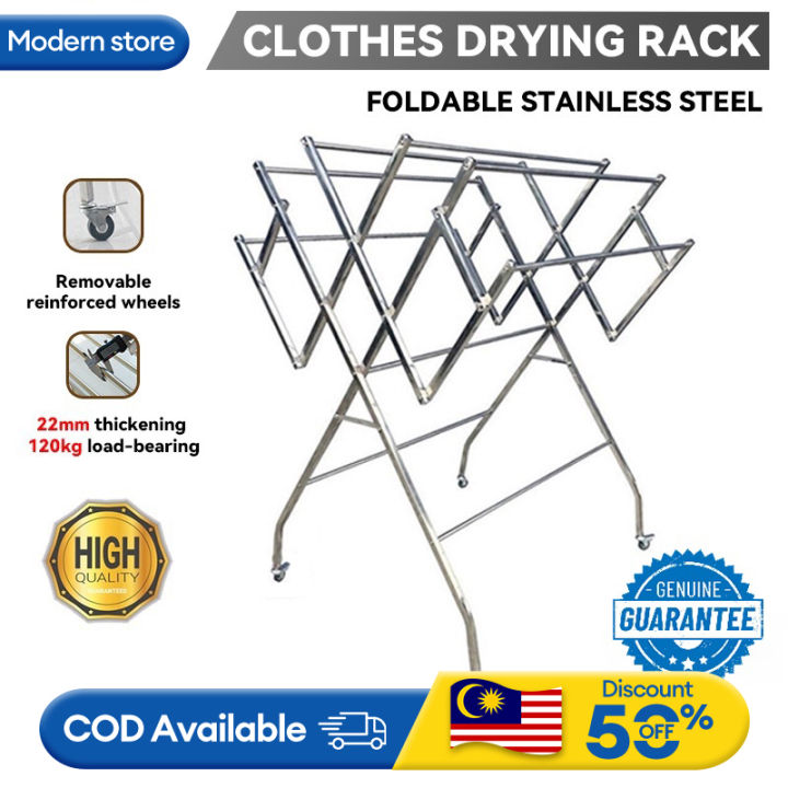 【9112】Stainless Steel Clothes Rack Rak Penyidai Baju Hanger Baju ...