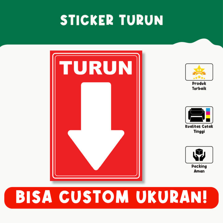 Sticker Naik Turun – Petunjuk Arah, Bisa Custom Ukuran | Lazada Indonesia