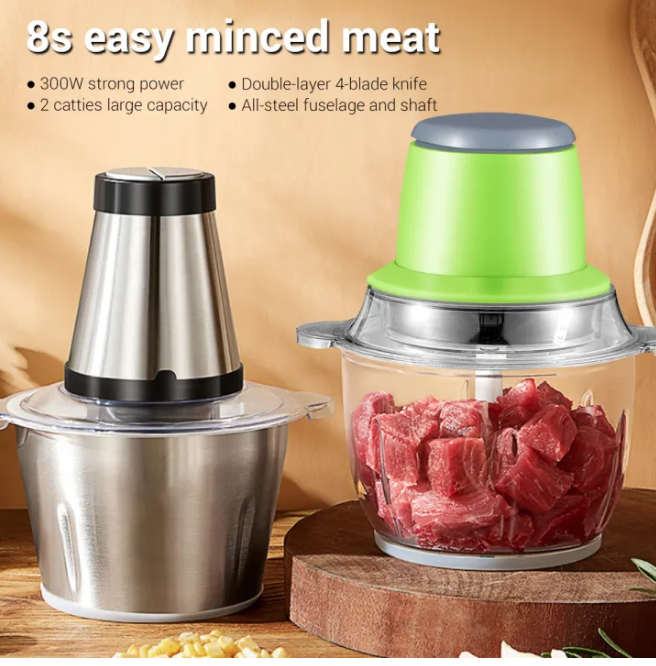 Meat Grinder 2.0L Capacity Kitchen Mincer Stainless Steel Blade ...
