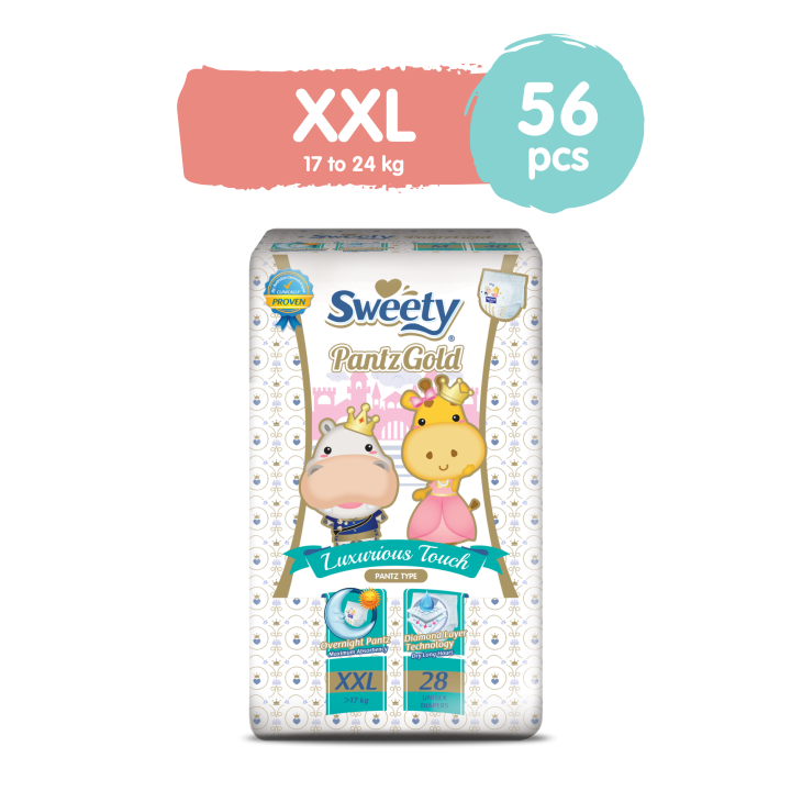 Sweety Gold Diaper Pants XXL ( 17 kg) 28 PCS x 2 BAGS (56 PCS) | Lazada PH