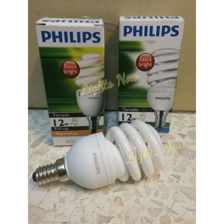 Philips หลอดประหยัดไฟ ขั้วE14 รุ่่นทอร์นาโด 12W (ขั้วเกลียวเล็ก ...