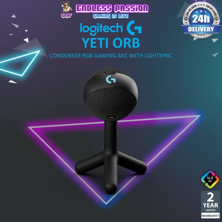 Logitech G Yeti Orb Condenser RGB Gaming Microphone with Lightsync ...