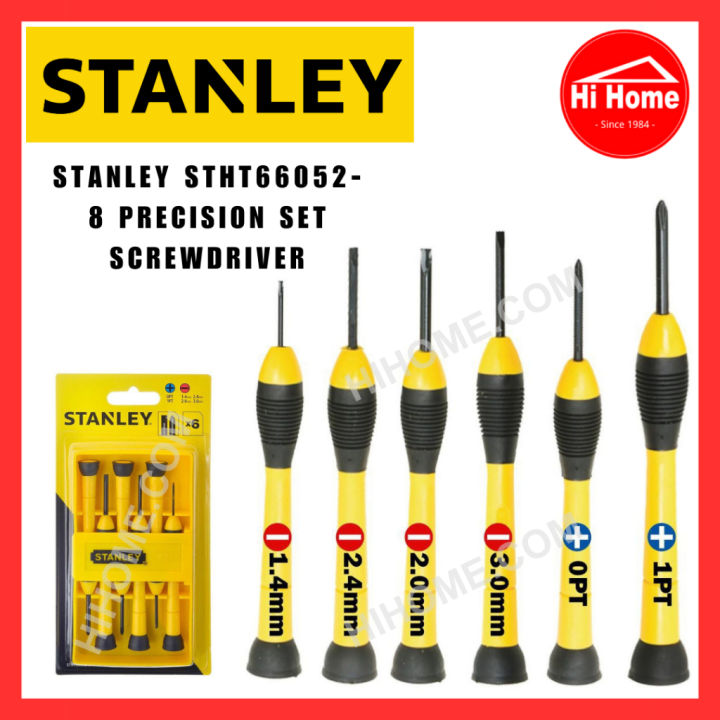 STANLEY STHT66052-8 6 Piece Precision Screwdriver Cross Flat Slotted ...